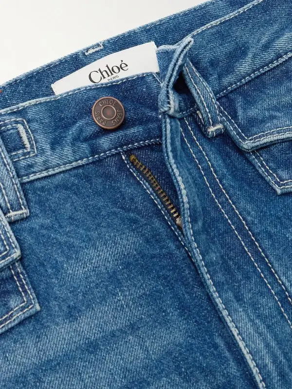 Chloé Frayed High-rise Flared Jeans