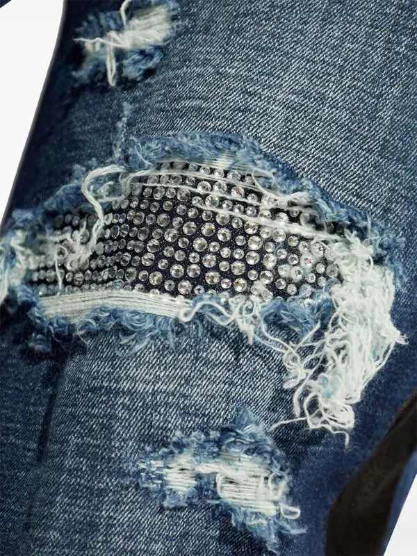 Dsquared2 Distressed Straight Leg Jeans - Blue