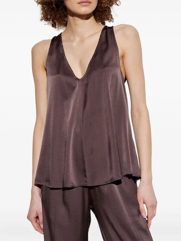 FORTE_FORTE V-neck Silk Blouse