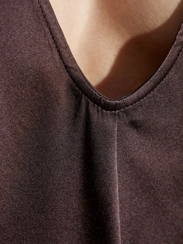 FORTE_FORTE V-neck Silk Blouse