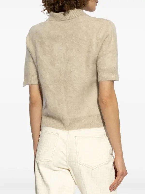 LISA YANG Carolyn Buttoned Collared Polo Top - Neutrals