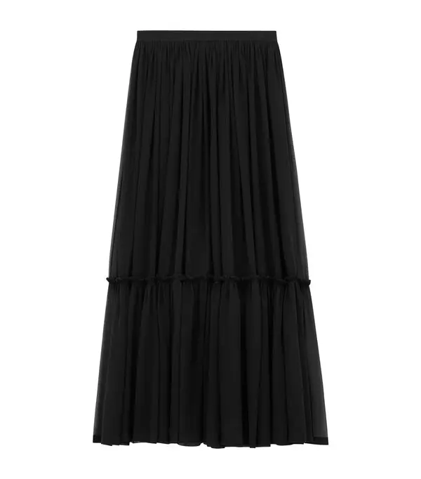 Saint Laurent Silk Maxi Skirt