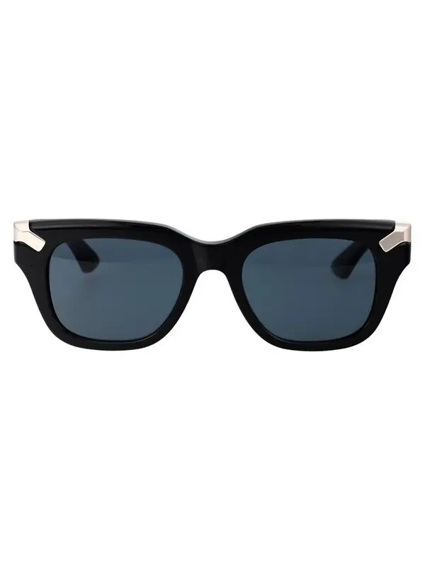 Alexander McQueen Full Rim Sunglasses - 002 Black Black Blue