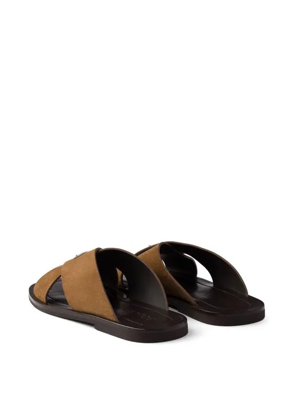 Prada Suede Crisscross Slides