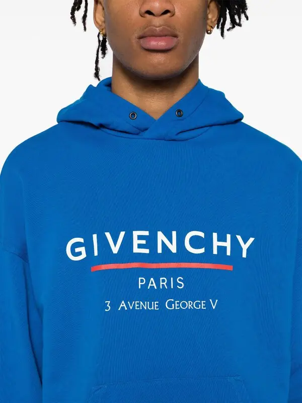 Givenchy Logo-print Hoodie - Blue