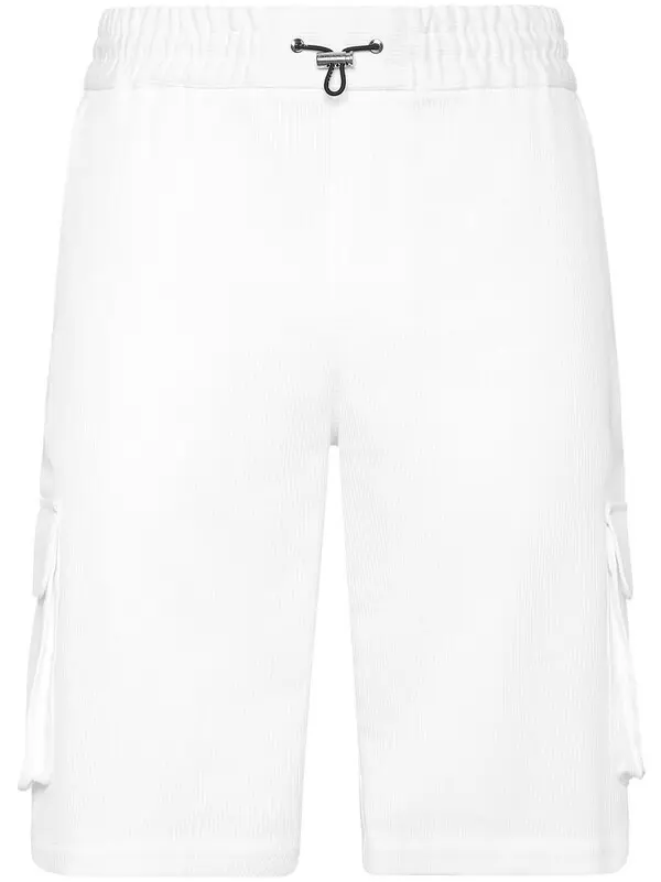 Philipp Plein Cotton Cargo Shorts - White