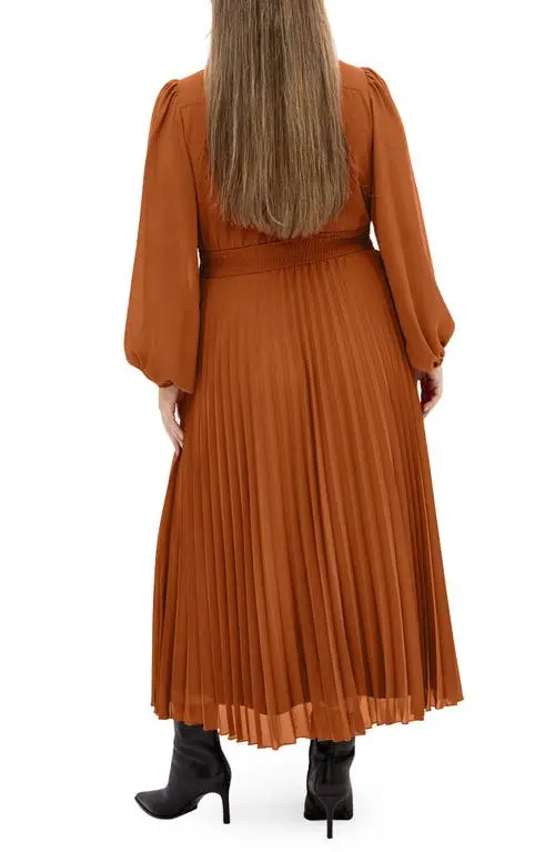City Chic Sheer Finley Long Sleeve Dress