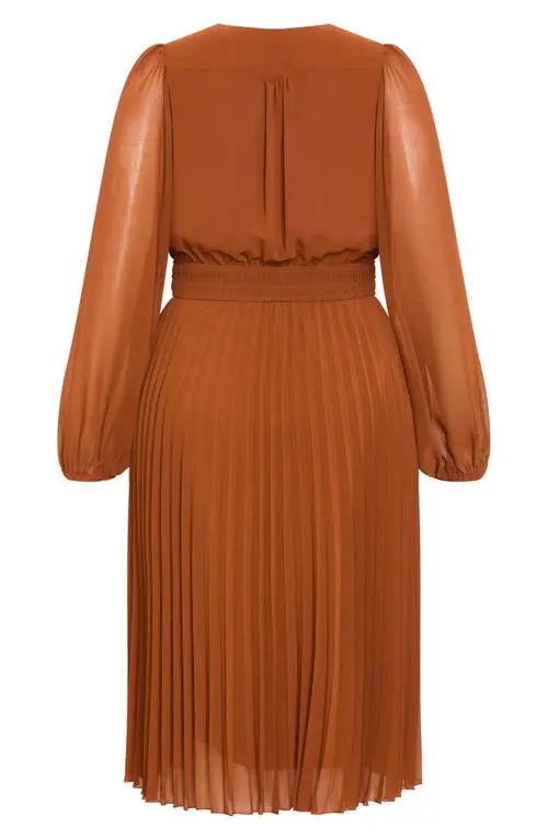 City Chic Sheer Finley Long Sleeve Dress
