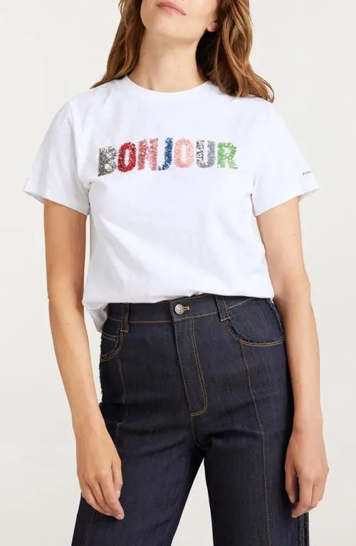 Cinq À Sept Bonjour Sequin Appliqué T-shirt