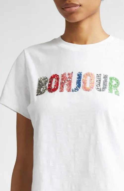 Cinq À Sept Bonjour Sequin Appliqué T-shirt