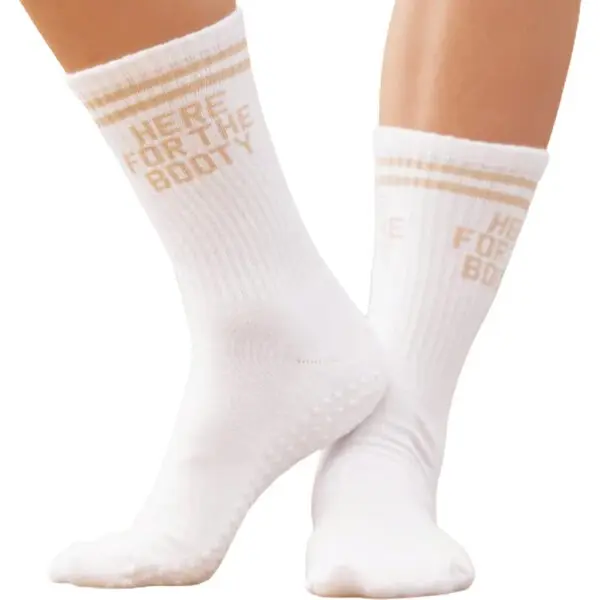 SOULS. Souls Here For The Booty Grip Crew Socks - White