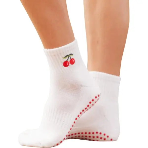 SOULS. Souls Very Cherry Ankle Grip Socks - White