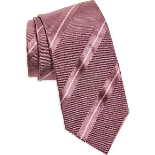 TOM FORD Jacquard Stripe Neck Tie - Dp702 Dark Rose