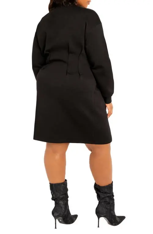 BUXOM COUTURE Long Sleeve Jersey Sweater Dress