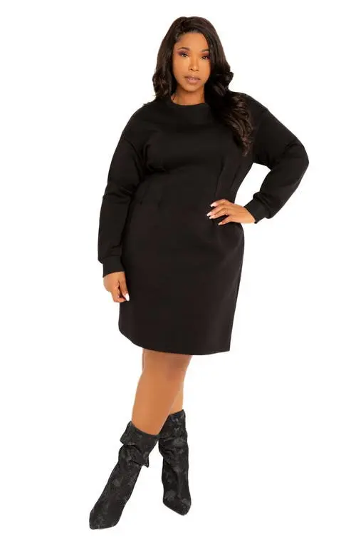BUXOM COUTURE Long Sleeve Jersey Sweater Dress