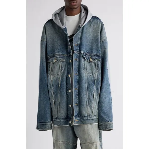 Balenciaga Hybrid Logo Jacket - 4245 Sun Bleached Blue