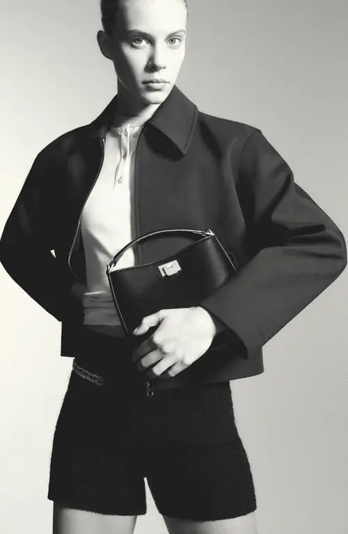 Mango Mini Faux Leather Top Handle Bag