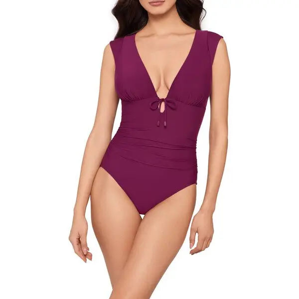 MAGICSUIT® Dash Plunge One-piece Swimsuit - Boysenberry