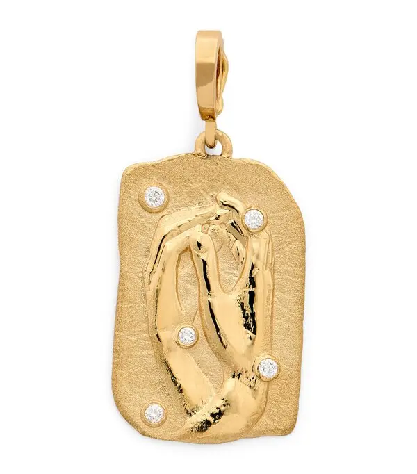 AZLEE 18k Yellow And Diamond Charm - Gold