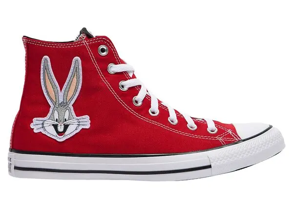 CONVERSE Chuck Taylor All Star Hi Bugs Bunny 80th Anniversary Sneakers - Red/white/black