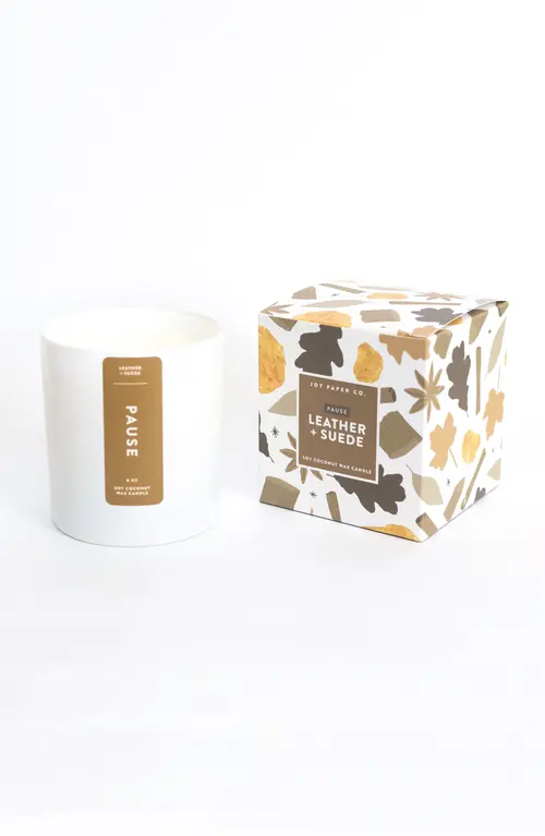 JOY PAPER CO. Pause Leather Suede Coconut Soy Candle