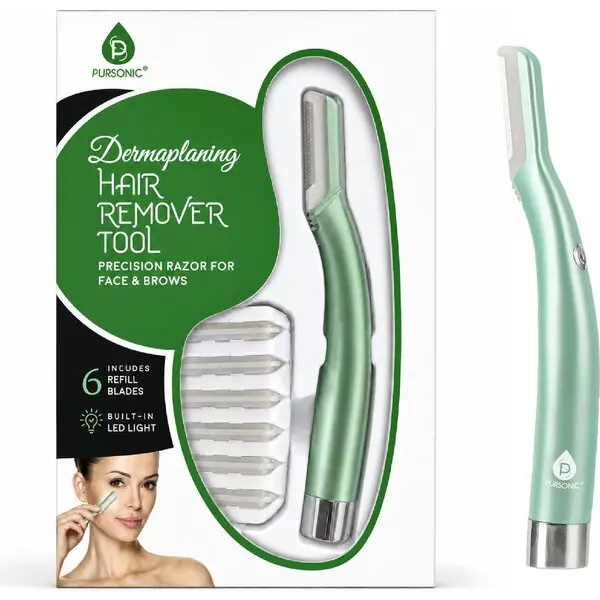 PURSONIC Precision Dermaplaning Hair Remover Tool - Mint