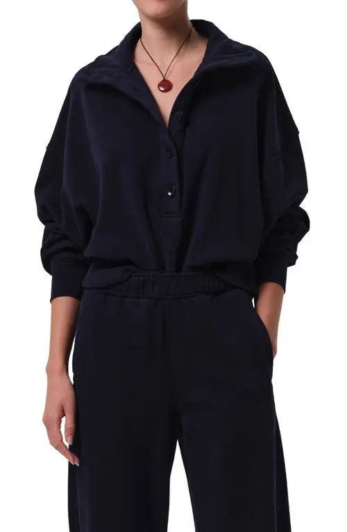 Citizens Of Humanity Mirelle Oversize Henley Sweatshirt - Navy