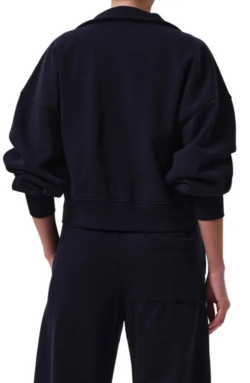 Citizens Of Humanity Mirelle Oversize Henley Sweatshirt - Navy