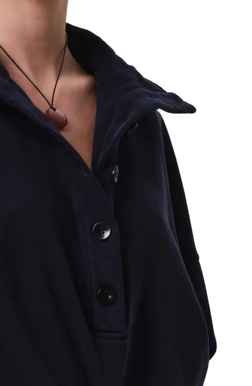 Citizens Of Humanity Mirelle Oversize Henley Sweatshirt - Navy