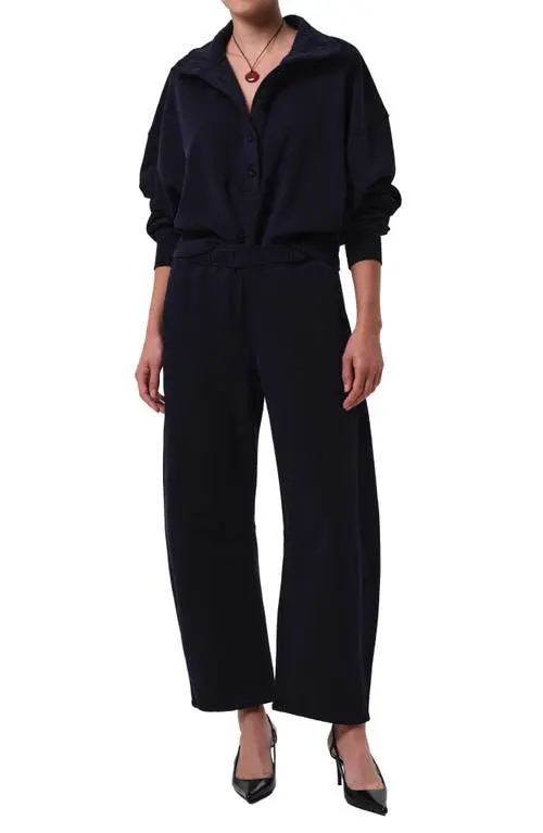 Citizens Of Humanity Mirelle Oversize Henley Sweatshirt - Navy
