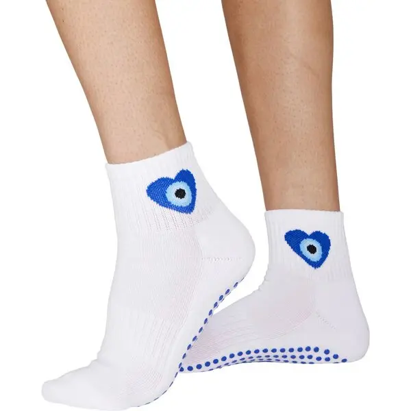 SOULS. Souls Evil Eye Ankle Grip Socks - White