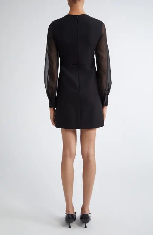 Max Mara Studio Ritmo Long Sleeve Mini Dress In Black 50% Off