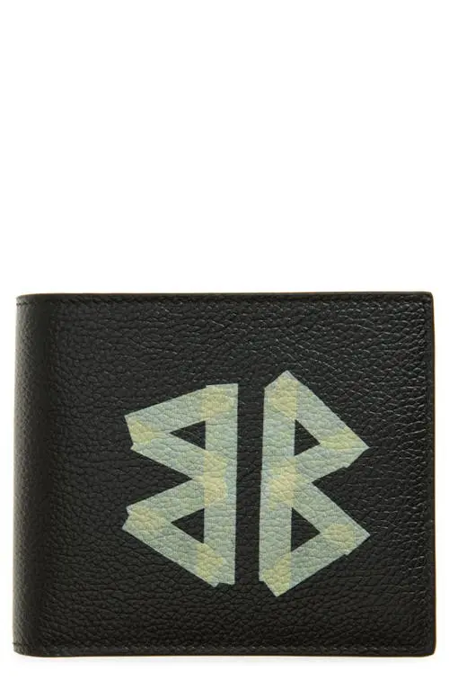 Balenciaga Signature Logo Square Fold Wallet - Black/ Light Paper