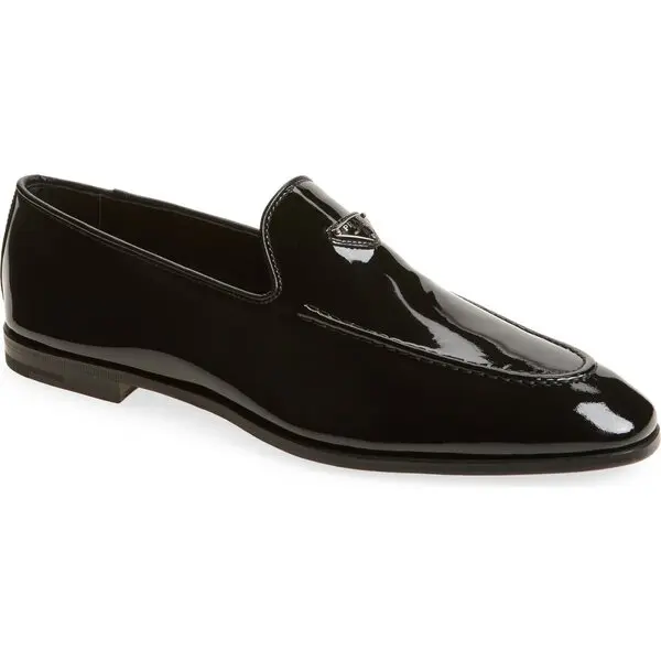 Prada Vernice Triangle Logo Loafer