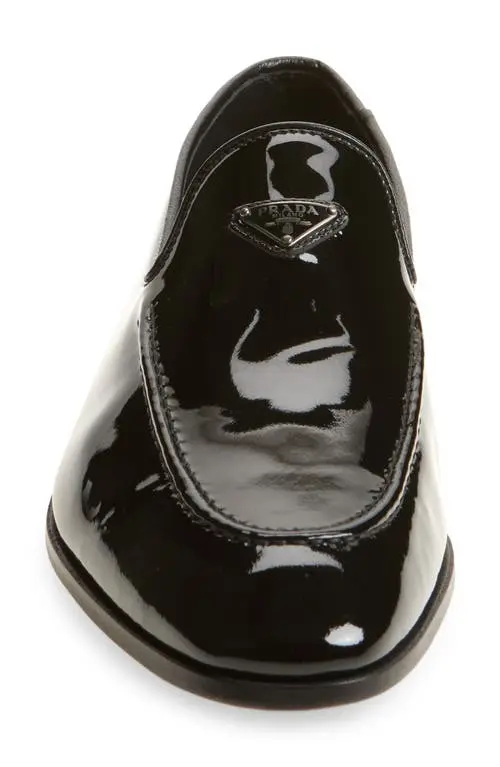 Prada Vernice Triangle Logo Loafer
