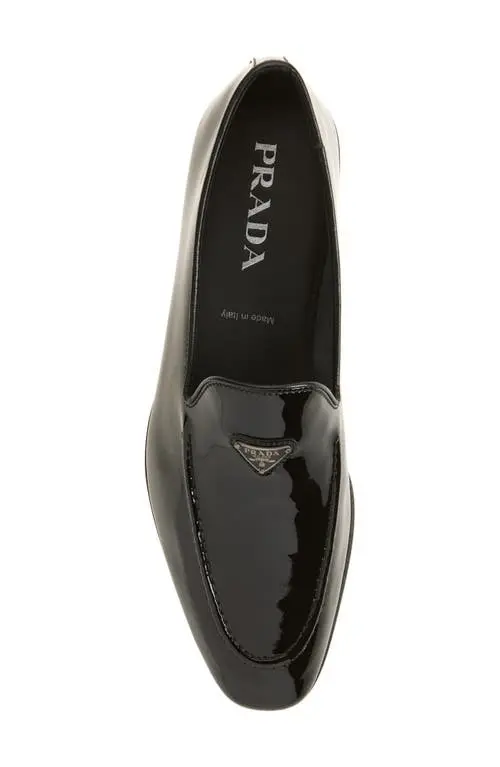 Prada Vernice Triangle Logo Loafer