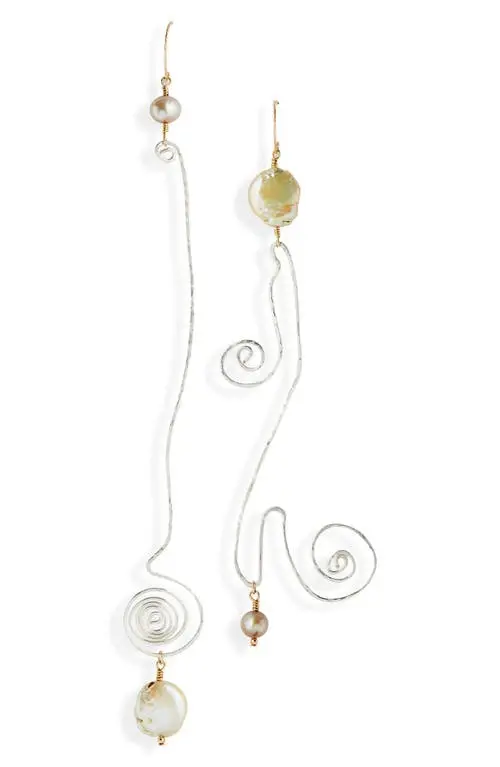 ISSHI Turbulent Mismatched Drop Earrings - Haze