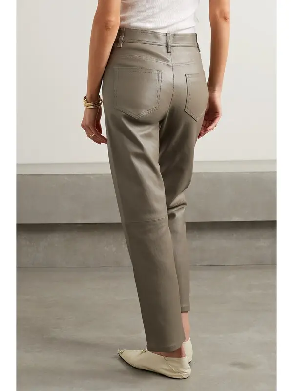 JOSEPH Den Cropped Leather Pants
