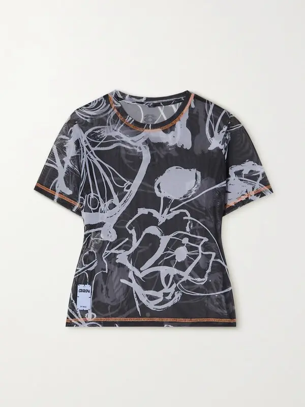 Alexander McQueen Printed Stretch-mesh T-shirt