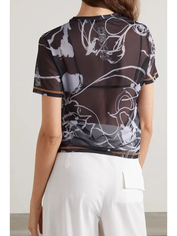 Alexander McQueen Printed Stretch-mesh T-shirt