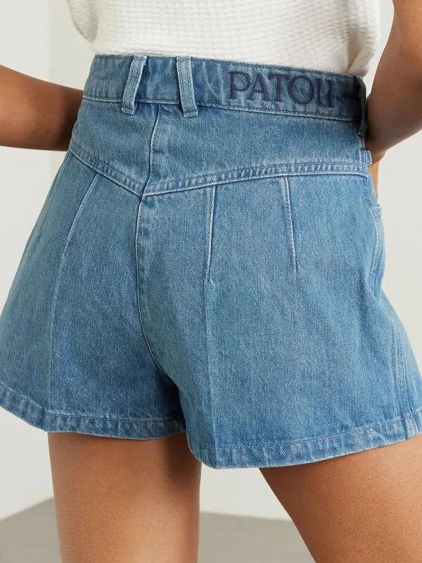 PATOU Embellished Denim Shorts