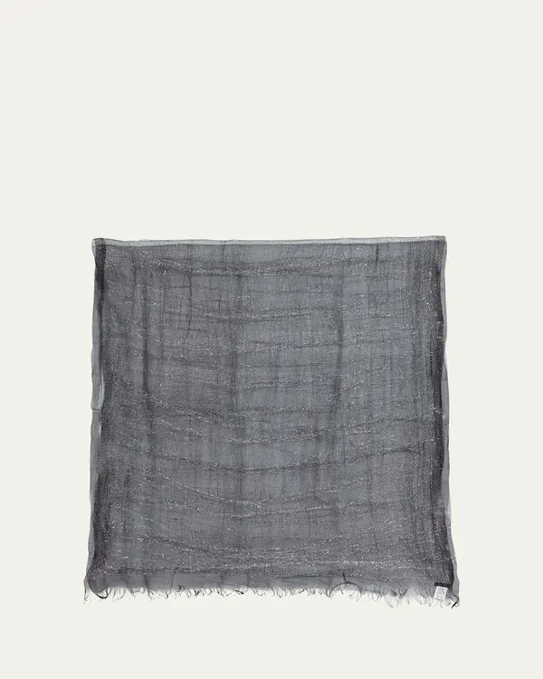Faliero Sarti Dionisio Silk Blend Scarf - Black Silver