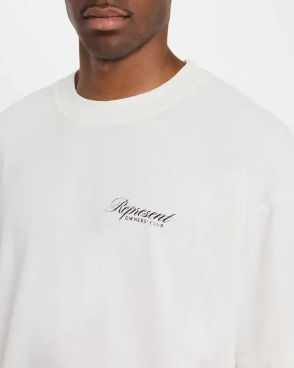 REPRESENT Apos;s Owners Club Script T-shirt - Flat White
