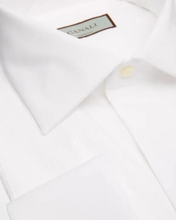 Canali Apos;s French-cuff Textured Bib Shirt - White