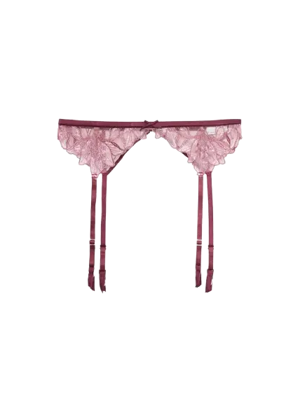 Fleur Du Mal Lily Embroidery Garter Belt - Amarena