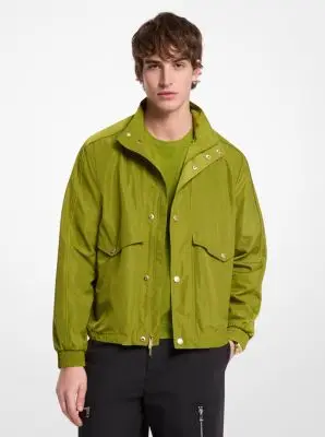 Michael Kors Water-Resistant Windbreaker Jacket In Green 77% Off