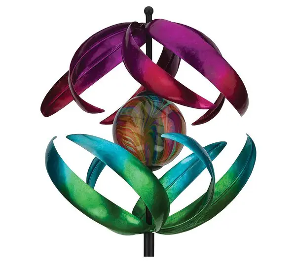 REGAL ART & GIFT Solar Vertical Wind Spinner Swirl - One-color