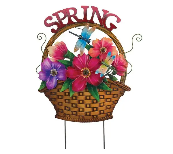 REGAL ART & GIFT Basket Flower Stake Spring