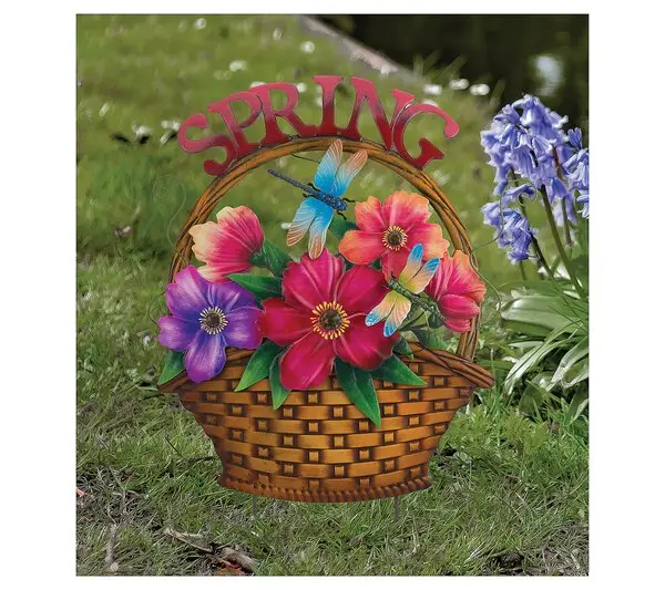 REGAL ART & GIFT Basket Flower Stake Spring