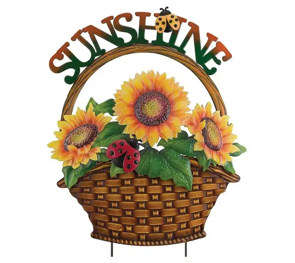 REGAL ART & GIFT Basket Flower Stake Sunshine - One-color